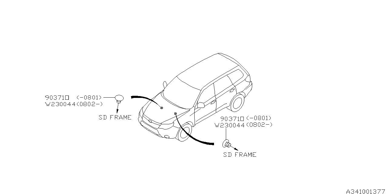 909140068 - Genuine Subaru CLIP 2PIECE D8
