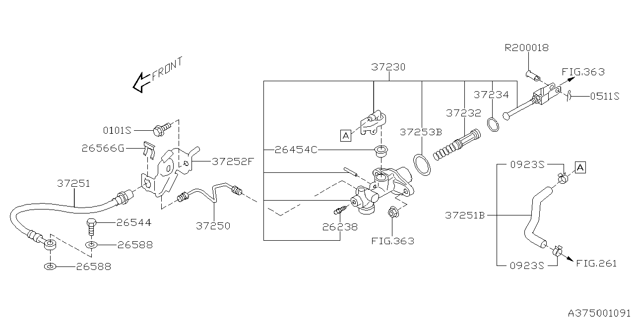 37251FJ020 Genuine Subaru Hose Tank Assembly LHD