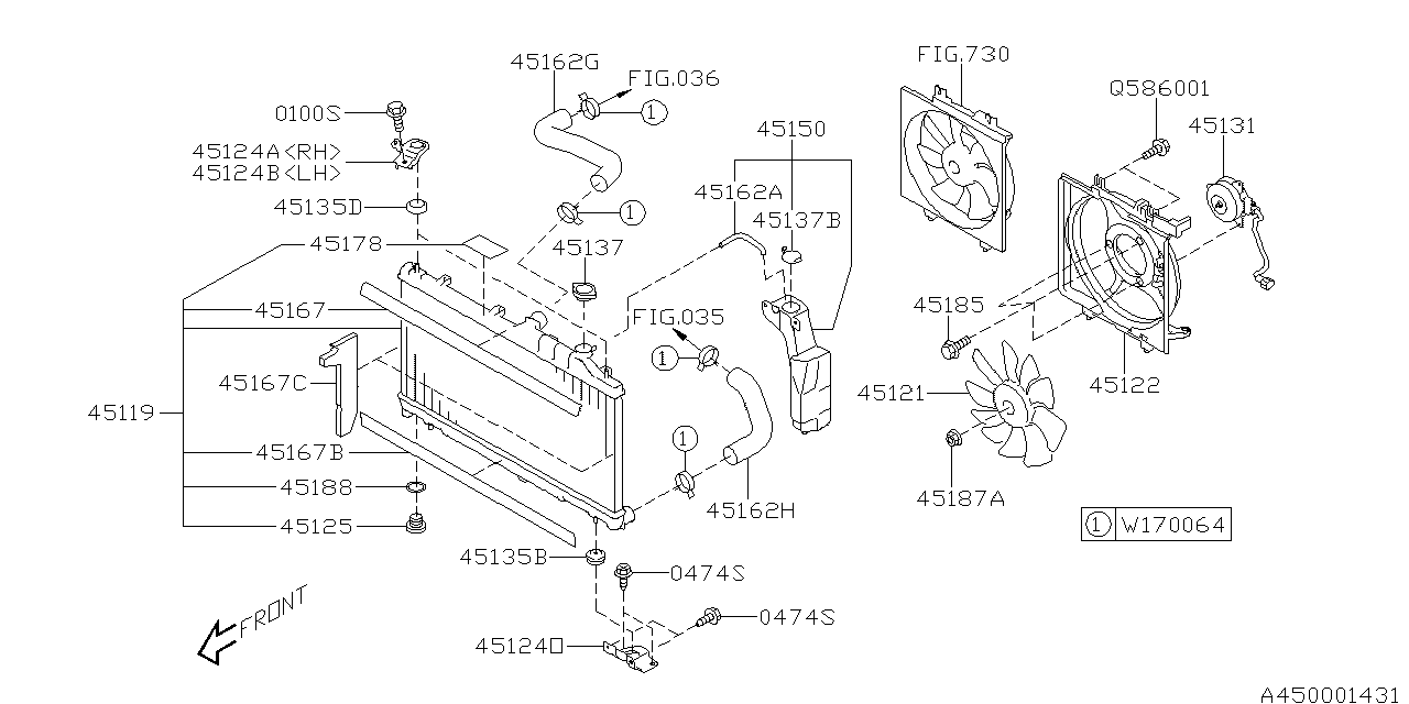 45167FJ030 Genuine Subaru Packing Radiator