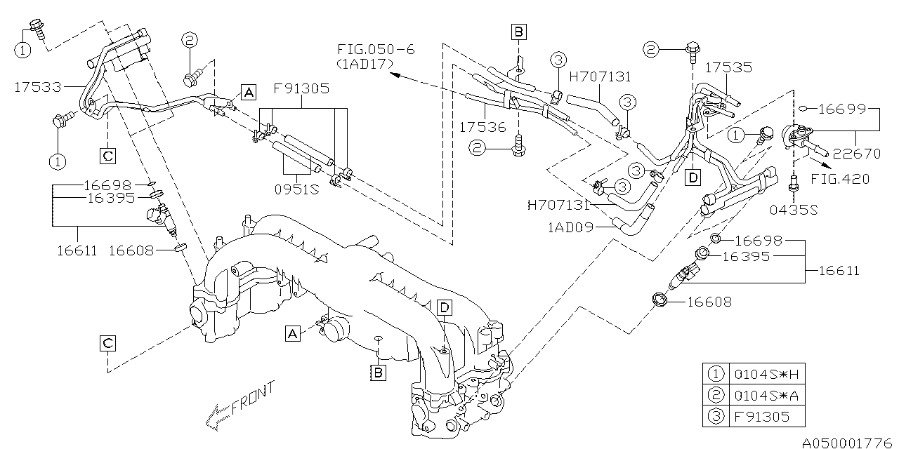 16611AA820 Genuine Subaru INJECTOR Sub Assembly