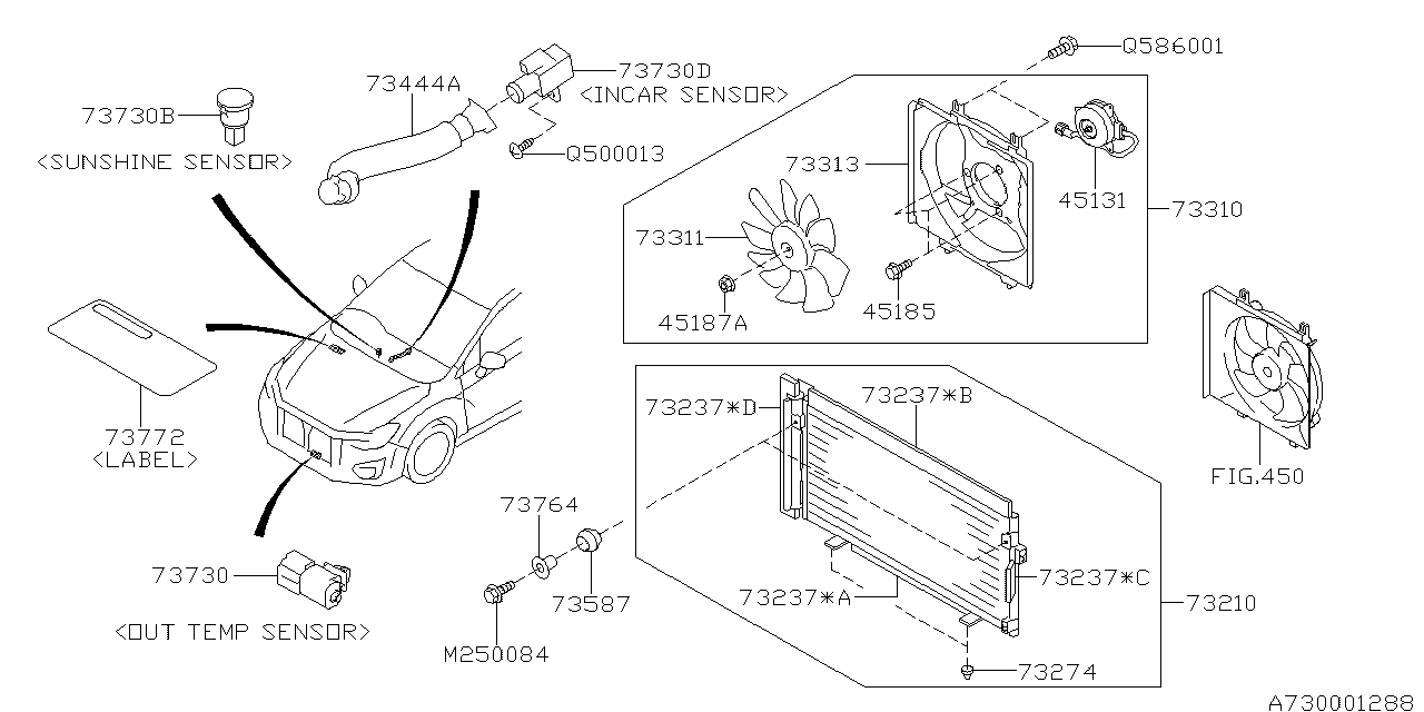 73310FJ001 Genuine Subaru Fan&Motor Assembly