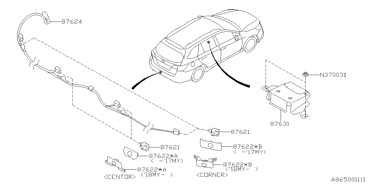 87621AL01A Genuine Subaru SONAR Sensor Assembly OBK