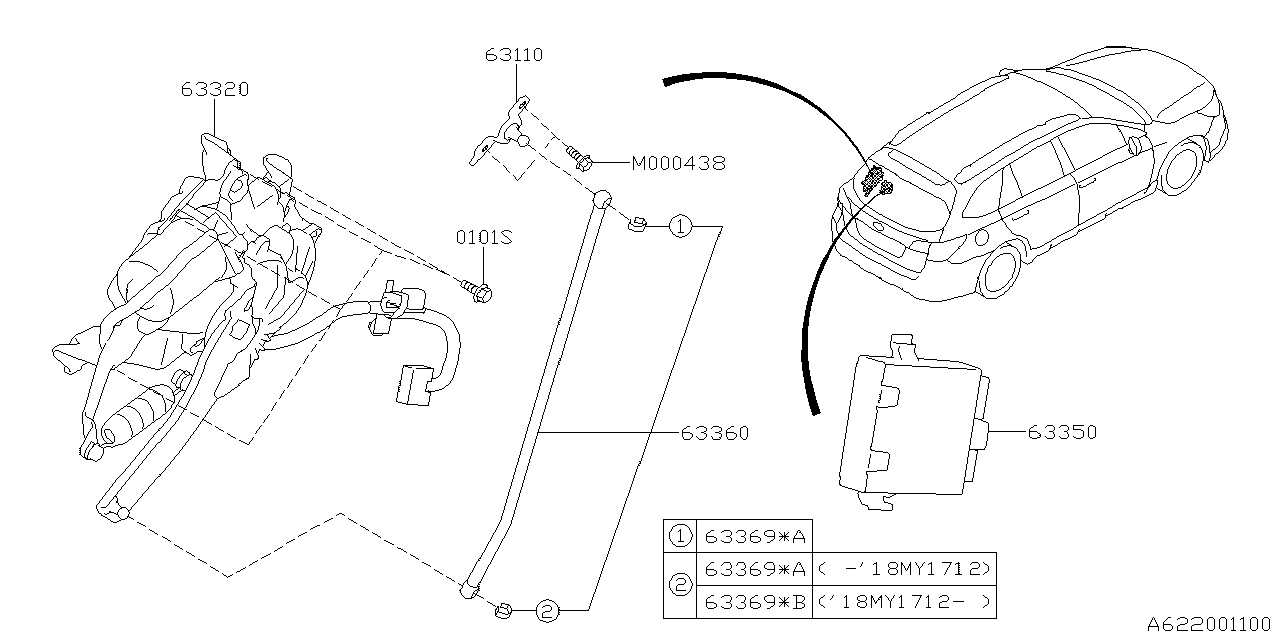 63350AL10A Genuine Subaru Power Rear Gate ECU