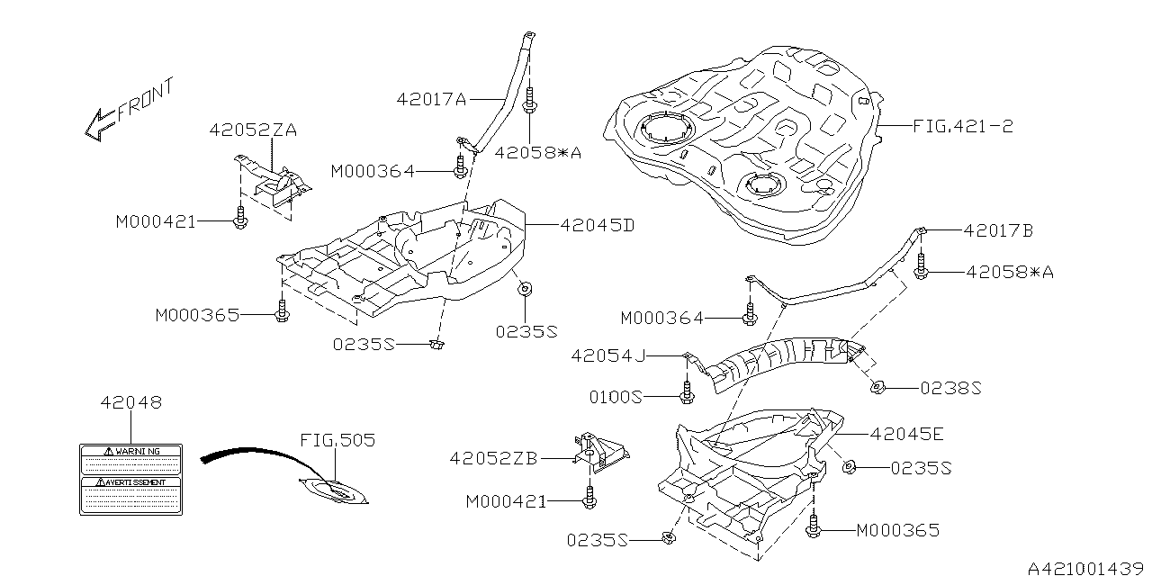 42045AL05A Genuine Subaru Protector Tank Right