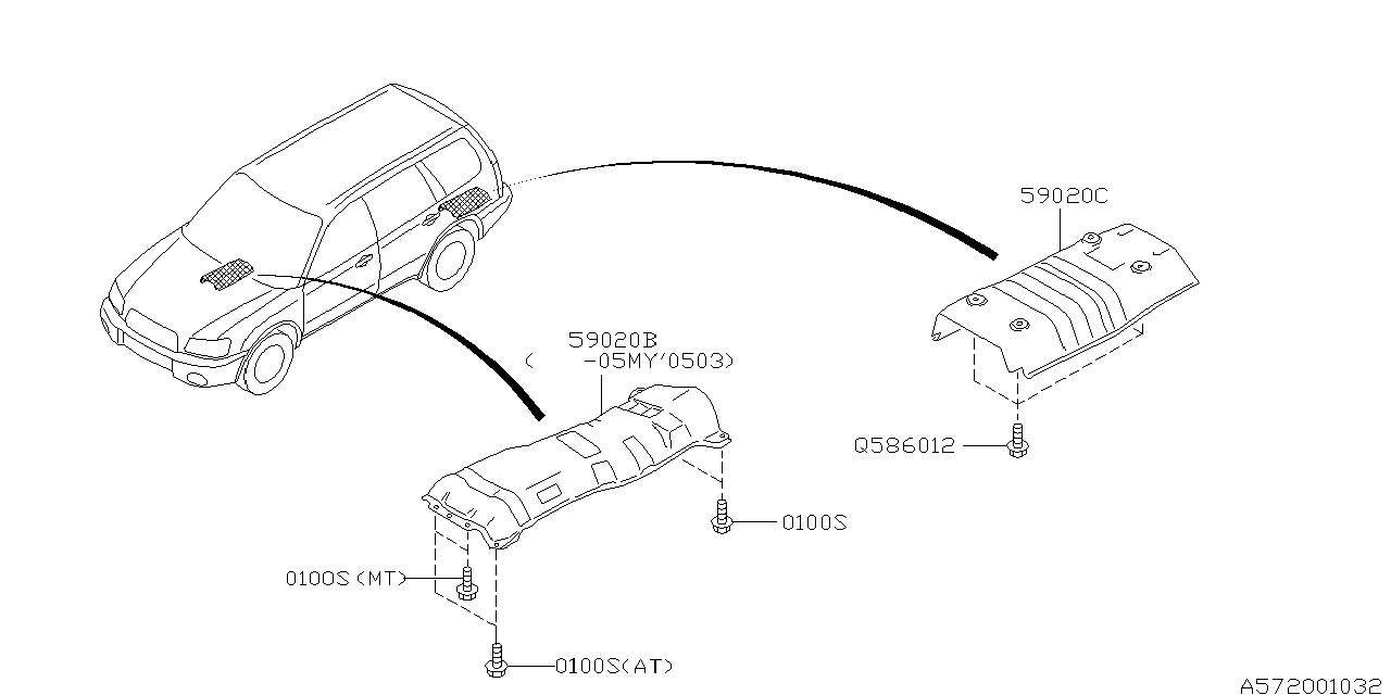 59024FC011 Genuine Subaru Cover Complete Exhaust