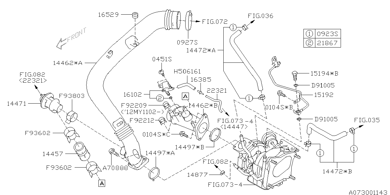 14497AA000 Genuine Subaru Gasket Air Intake Duct