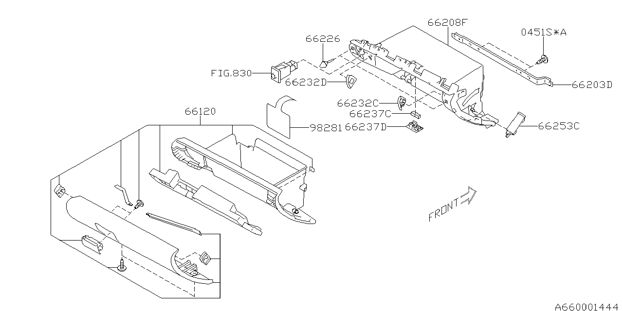 66237AJ01A - Genuine Subaru LAMP POCKET SIA
