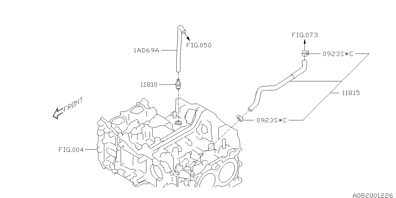 99071AD69A Genuine Subaru Hose Vacuum