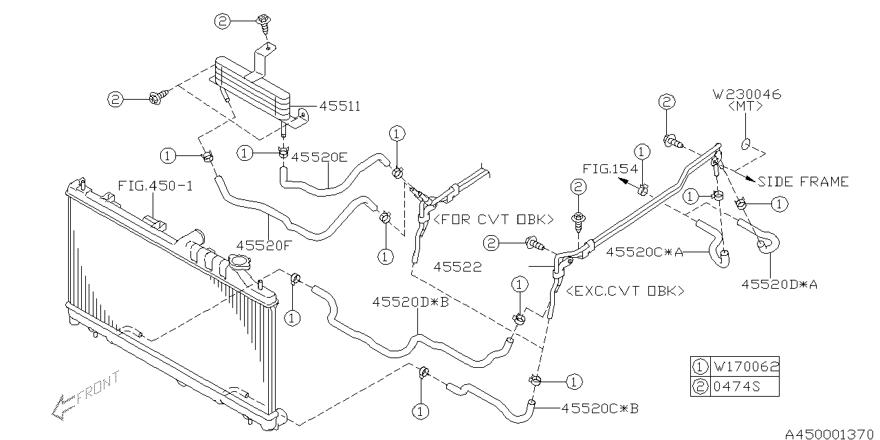 45520AJ020 Genuine Subaru Hose CVTF