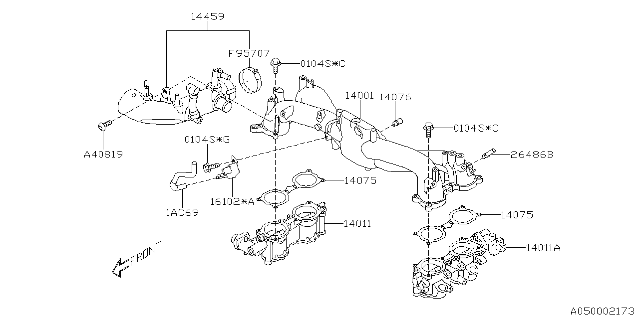 ST14459VL000 Genuine Subaru Duct Assembly Air Int