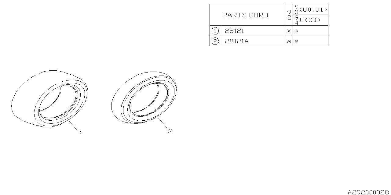 28121PA040 Genuine Subaru Tire T135/80D16 Dot