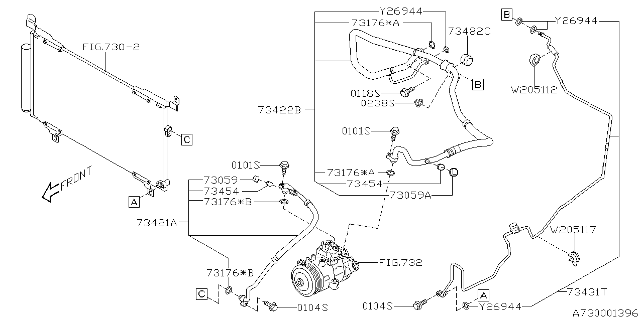 73425AN01A Genuine Subaru Hose Ps
