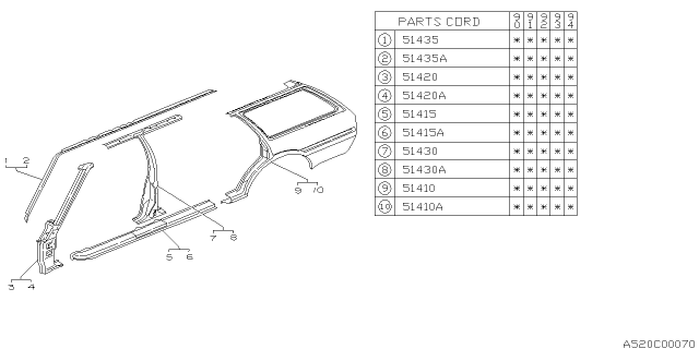 Side Body Outer - 1990 Subaru Loyale