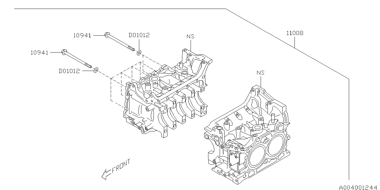 11010AB240 - Genuine Subaru BLOCK ASSY CYLINDER