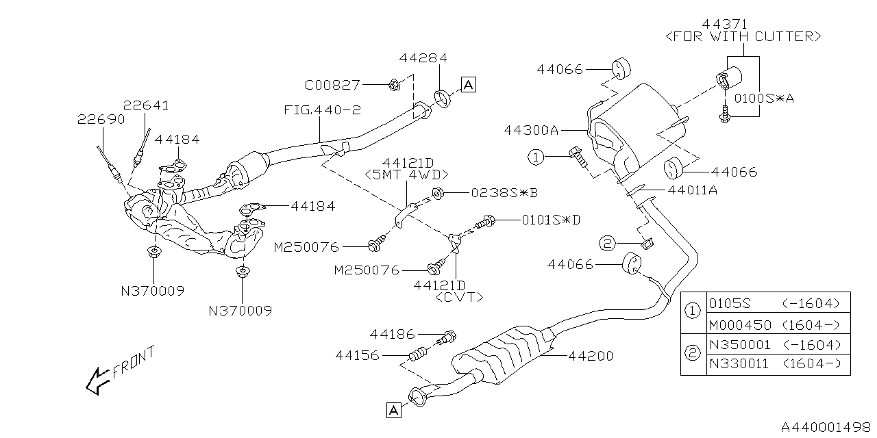 44300FJ020 - Genuine Subaru MUFFLER ASSY RH