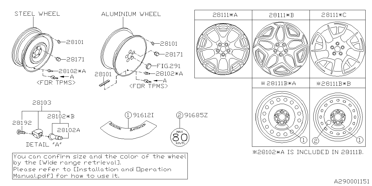 28151FL030 - Genuine Subaru SPARE WHEEL 17X4TJP