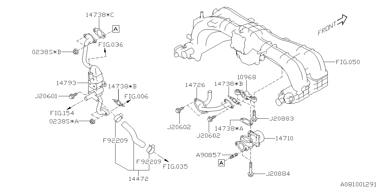 14710AA830 - Genuine Subaru VALVE ASSY-EGR CONTROL