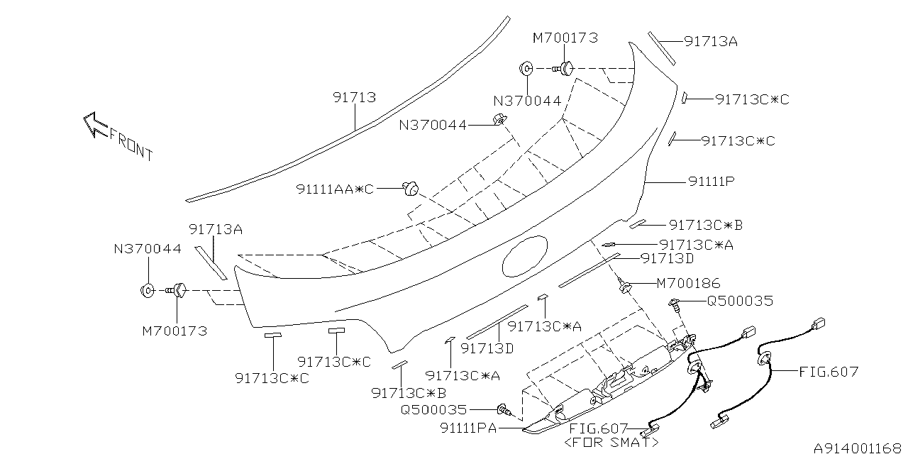 91713AL03A - Genuine Subaru PROTECTOR LOWER RIGHT