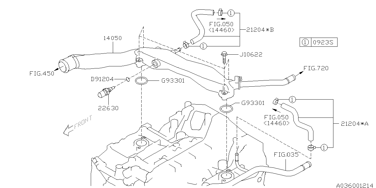 21204AB150 - Genuine Subaru HOSE ASSY PRE HEATER
