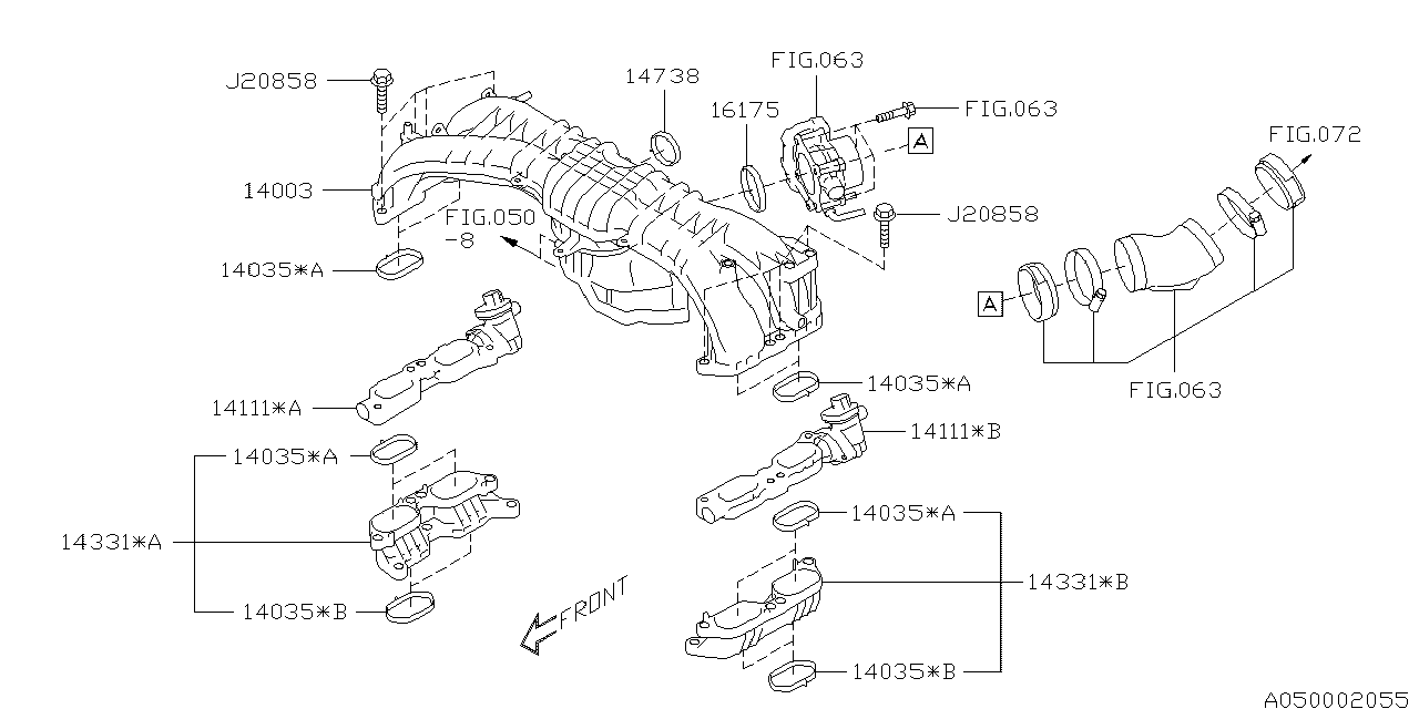 16175AA430 - Genuine Subaru GASKET THROTTLE CHMBR