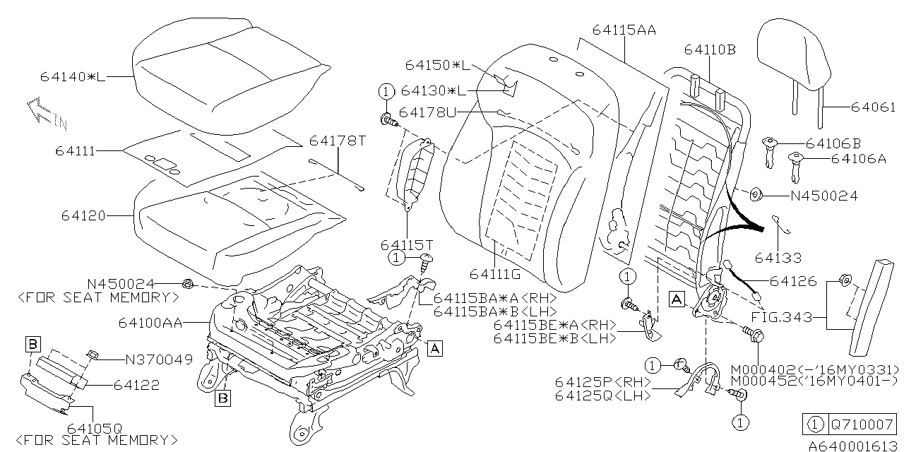 64140SG012VH - Genuine Subaru SEAT COVER ASSY CUSFLH