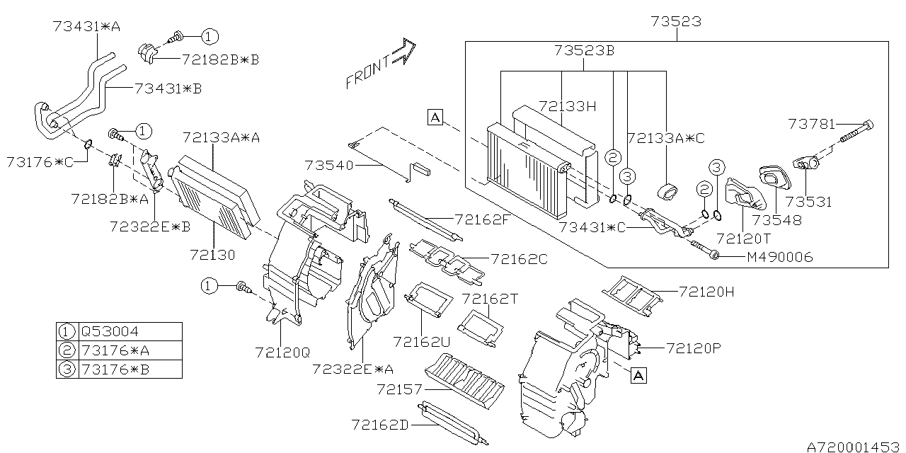 73523FJ081 - Genuine Subaru EVAPORATOR ASSY COOLING