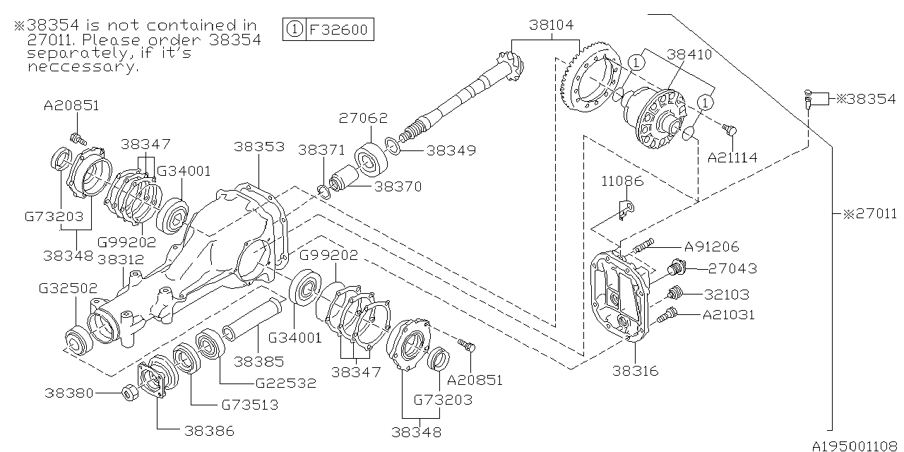 38410AA080 - Genuine Subaru MECHANICAL LSD ASSY