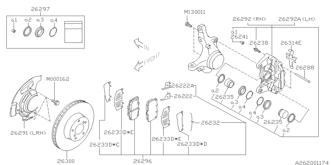26232FE010 - Genuine Subaru PAD CLIP CRS SPRING