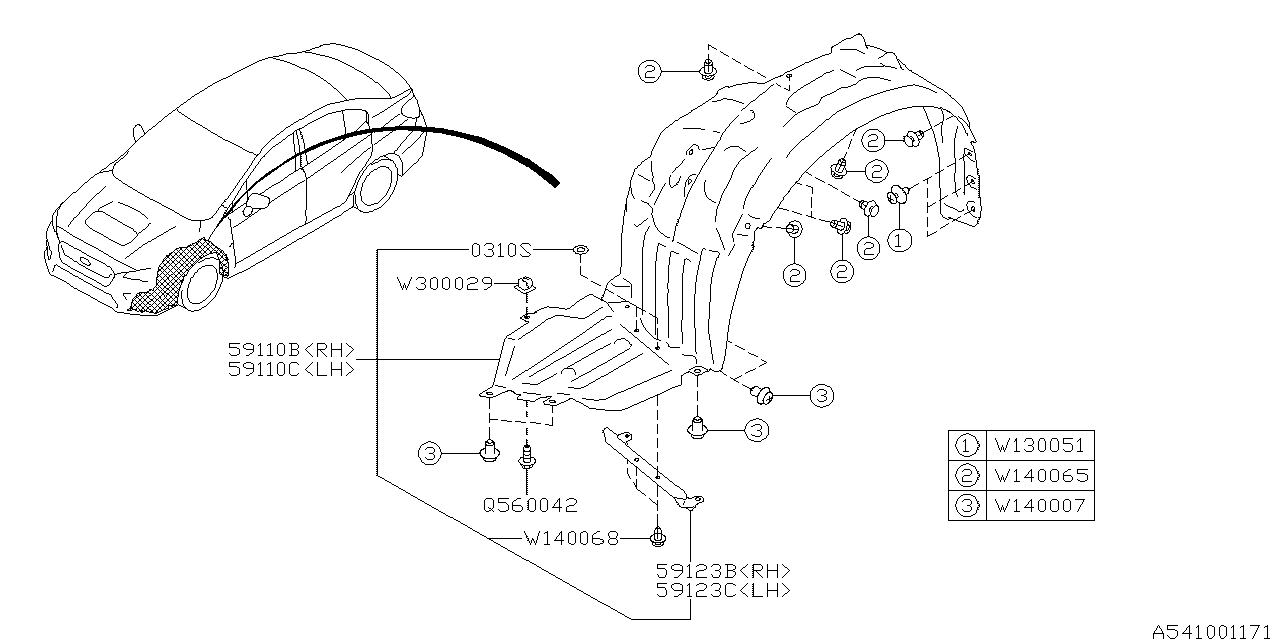 59123VA000 - Genuine Subaru PLATE AIR FLAP RH