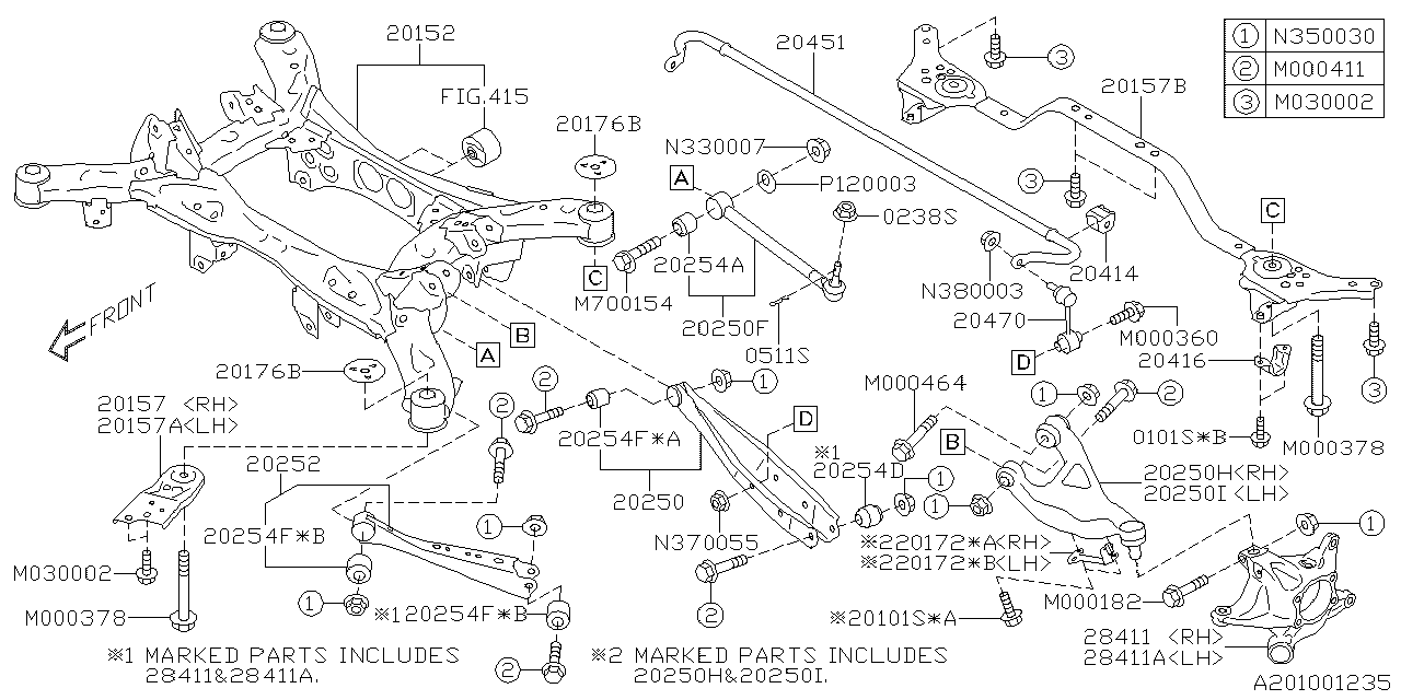 20264XC000 - Genuine Subaru BRACKET ABS SENSOR REAR RH