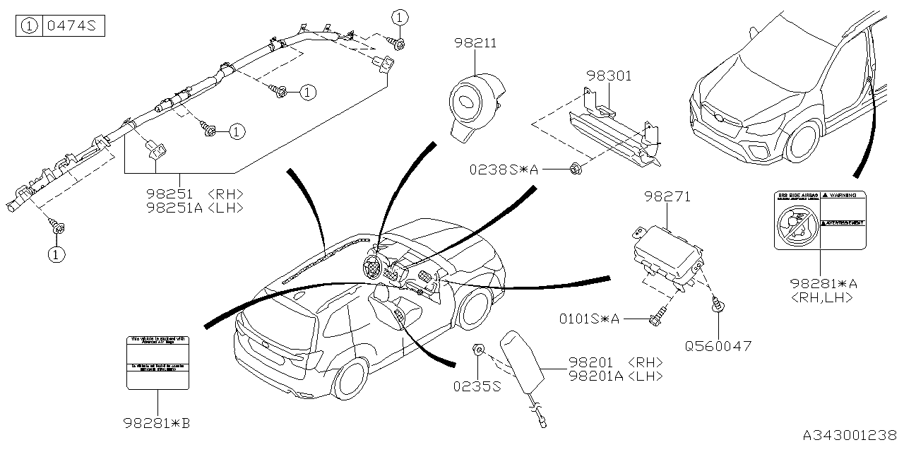 98251SJ020 - Genuine Subaru AIR B MOD ASSY C RH